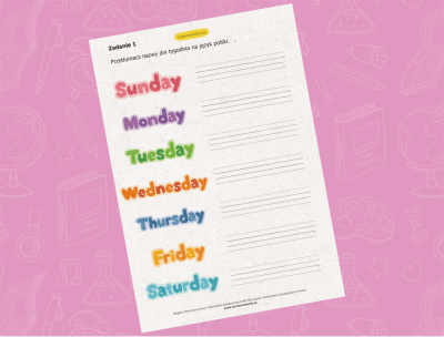 Dni tygodnia po angielsku